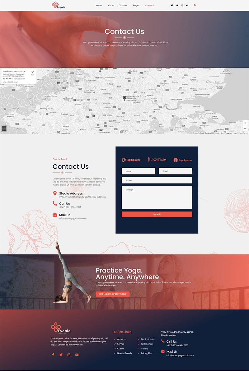 Evania - Yoga Studio Elementor Template Kit by Rometheme | ThemeForest